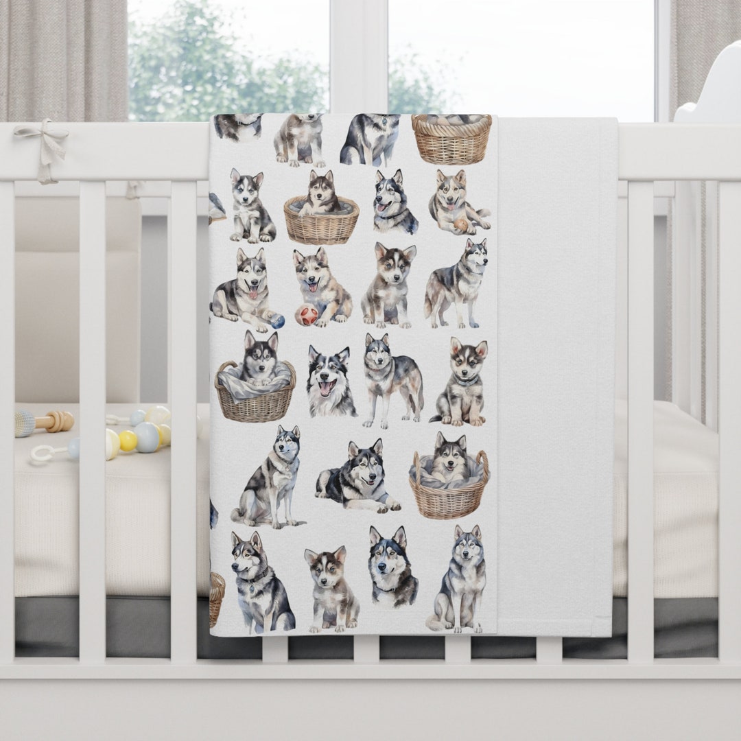 Husky Baby Blanket Husky Baby Swaddle Husky Nursery Dog Nursery Decor ...