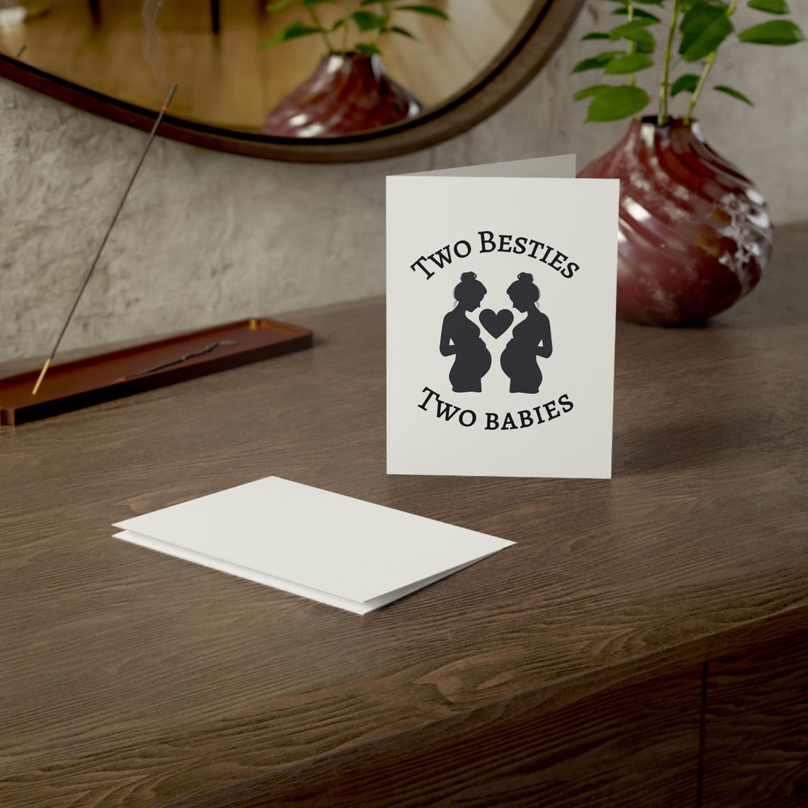 Two Besties Two Babies Greeting Card for Pregnant Friends Both Pregnant ...