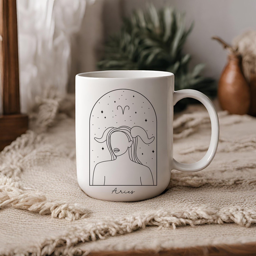 The Ambitious Aries Mug White Ceramic Aries Mug Ceramic Zodiac Mugs ...