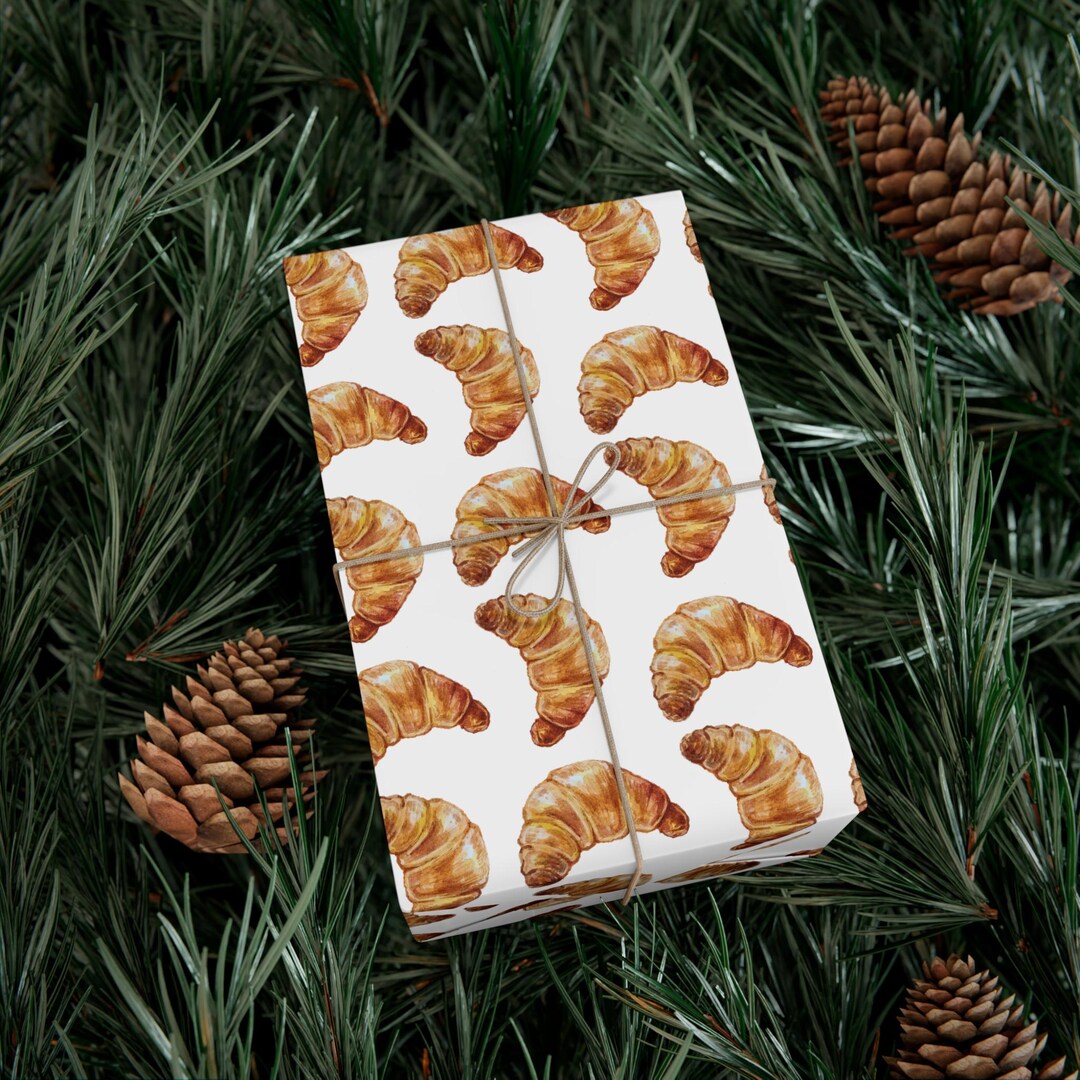 Croissant Wrapping Paper Pastry Gift Wrap French Aesthetic Gift Wrap ...