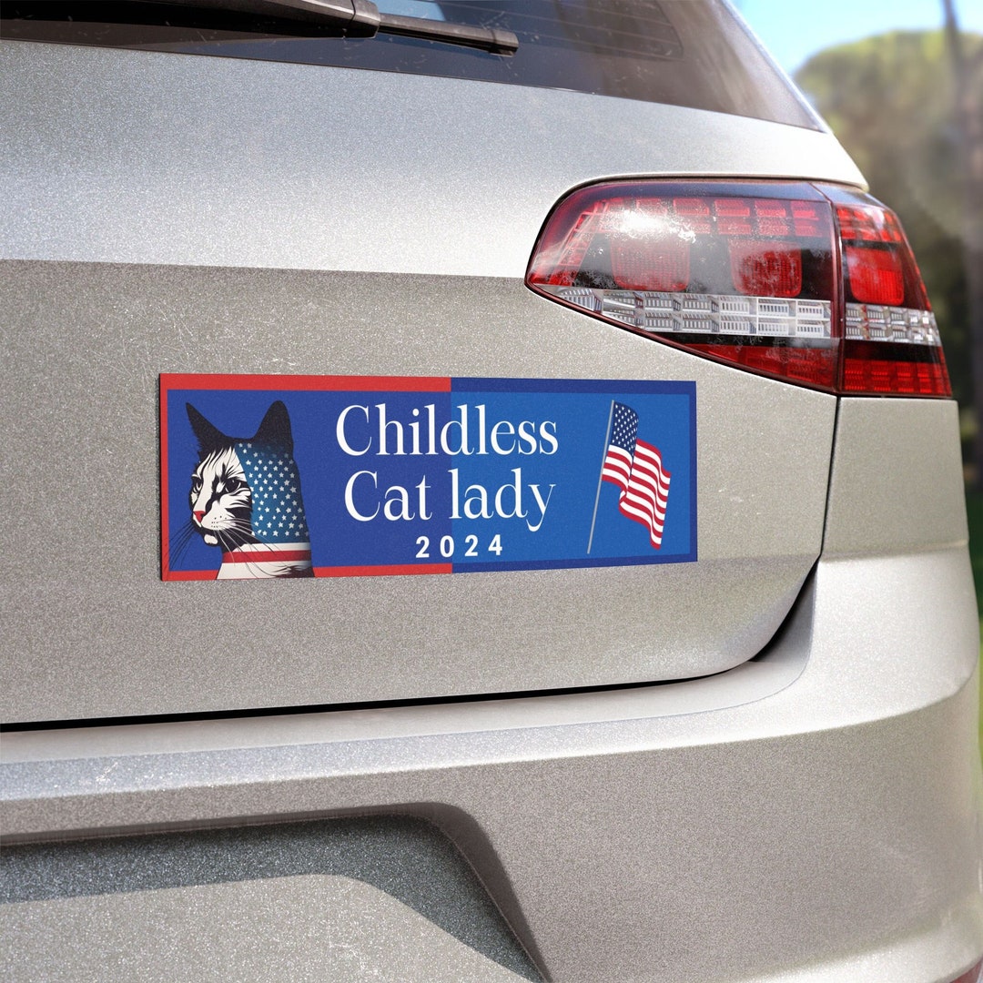Childless Cat Lady 2024 Car Magnet Funny Political Car Magnet for ...