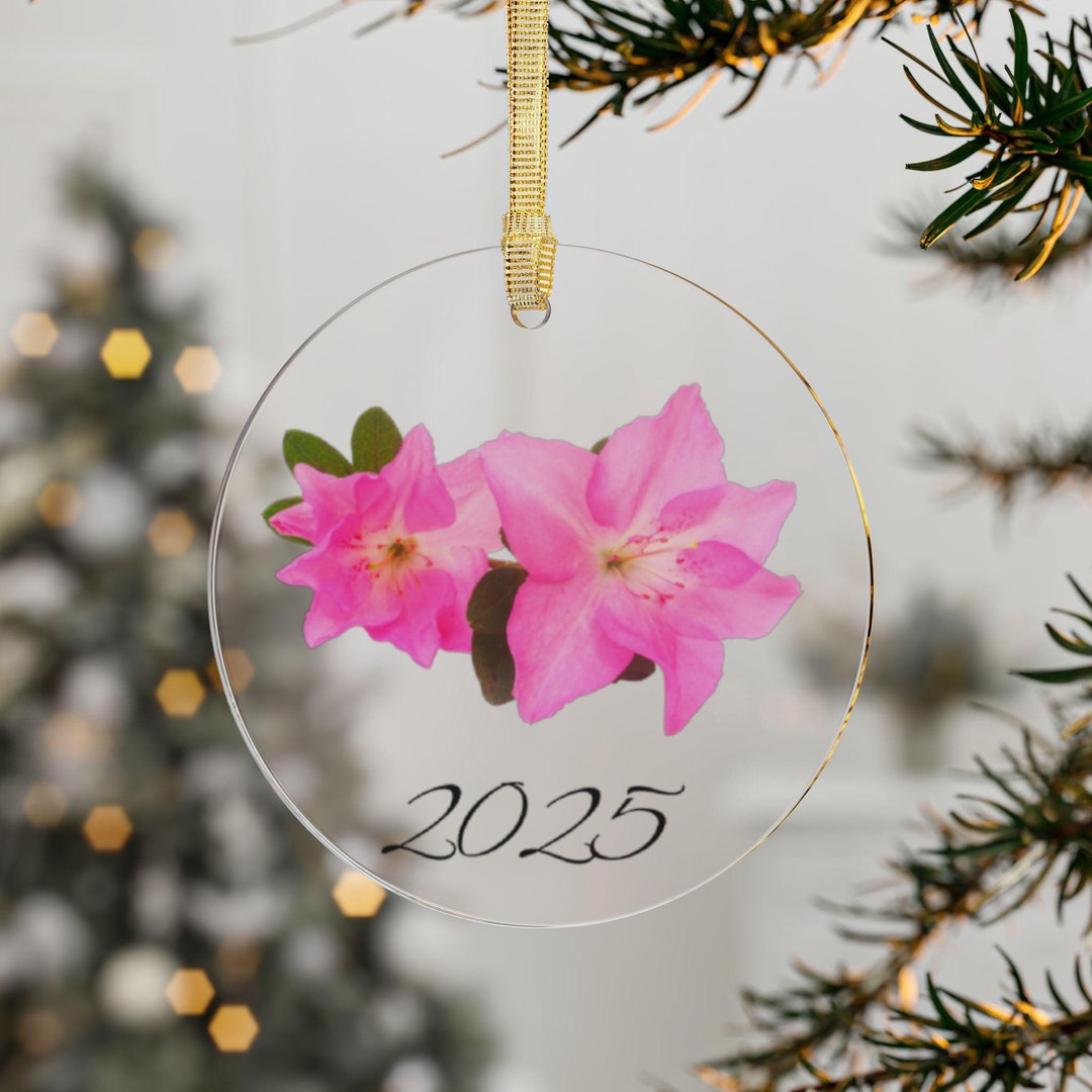 Personalized Pink Azalea Christmas Ornament for Azalea Lover Gift ...