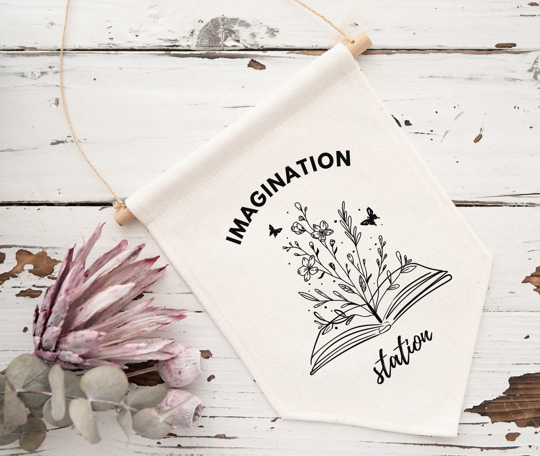 Reading Wall Art Book Wall Decor for Nursery Pennant Flag for Kids Room ...