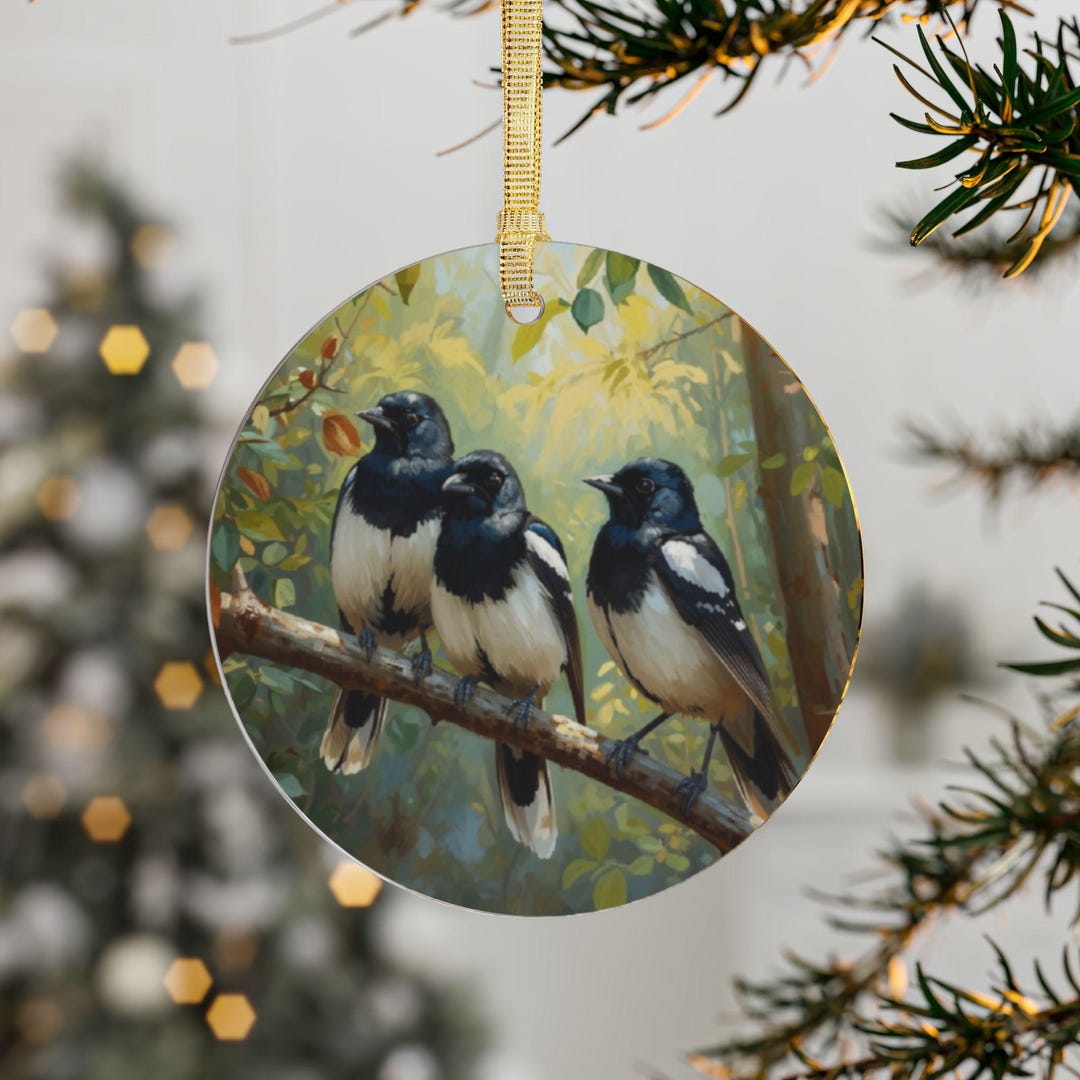 Three for a Girl Magpie Christmas Ornament Gift for Magpie Lover Magpie ...