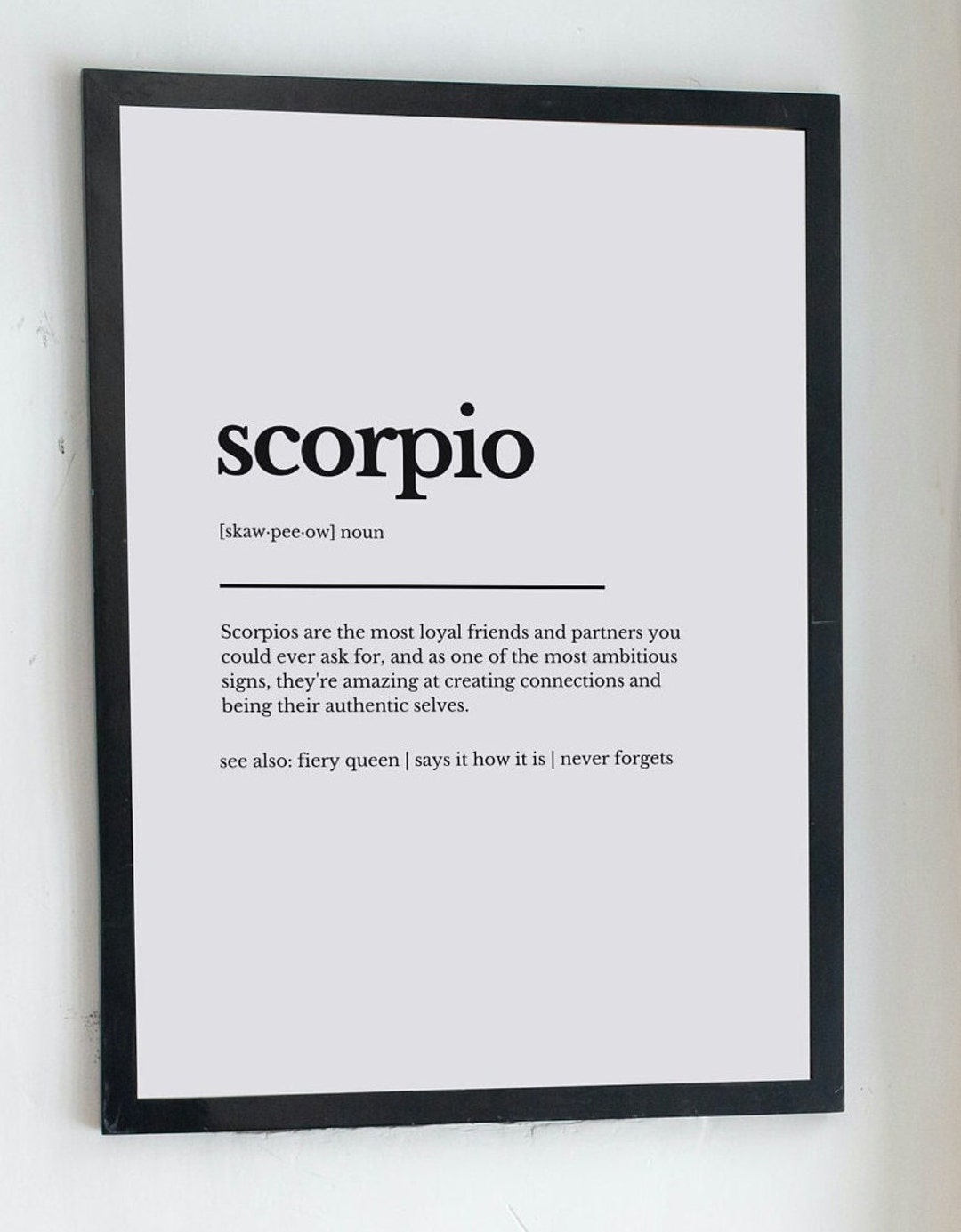 Instant Download Printable Wall Art, Scorpio Definition, Scorpio Gift ...