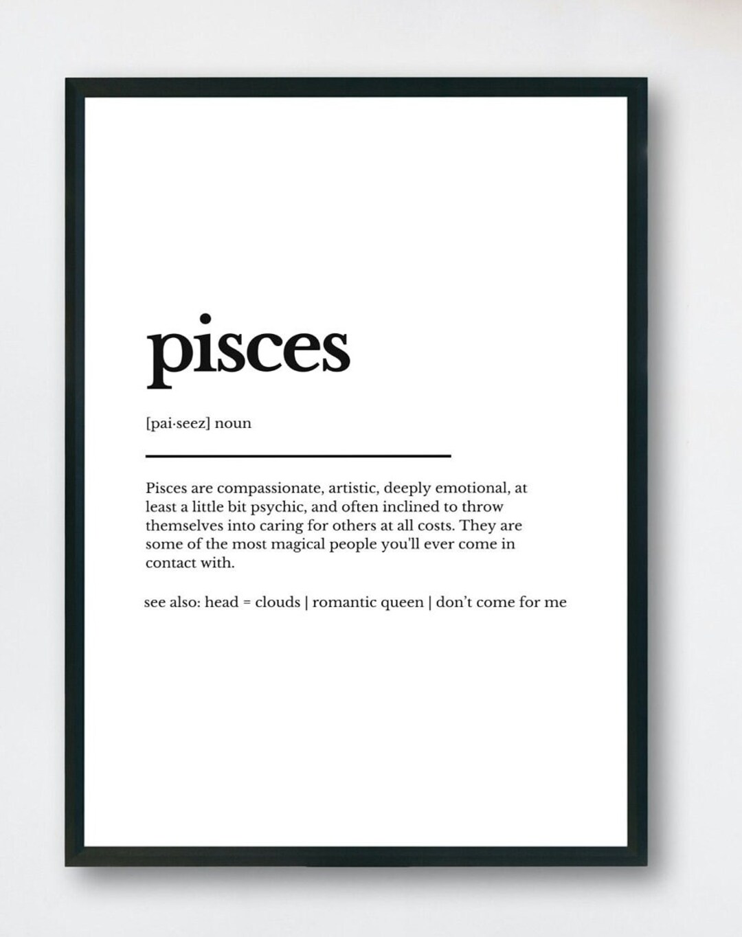 Instant Download Printable Wall Art, Pisces Definition, Pisces Gift ...