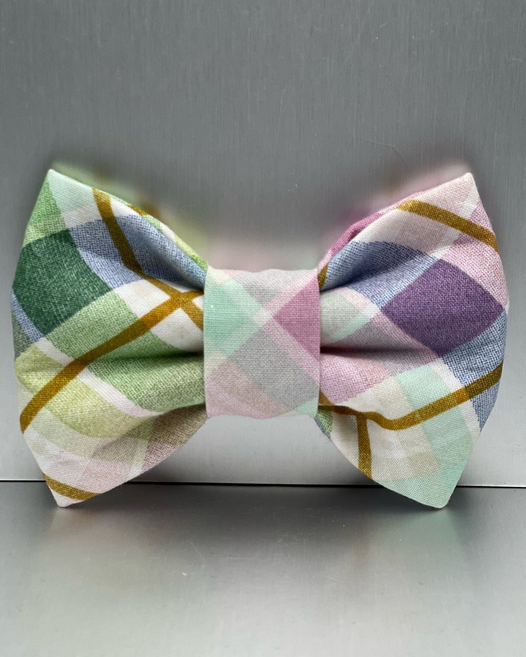 Easter Plaid Pet Bow. Easter Dog Bow Tie, Easter Xl Dog Bow Ties, Dog ...