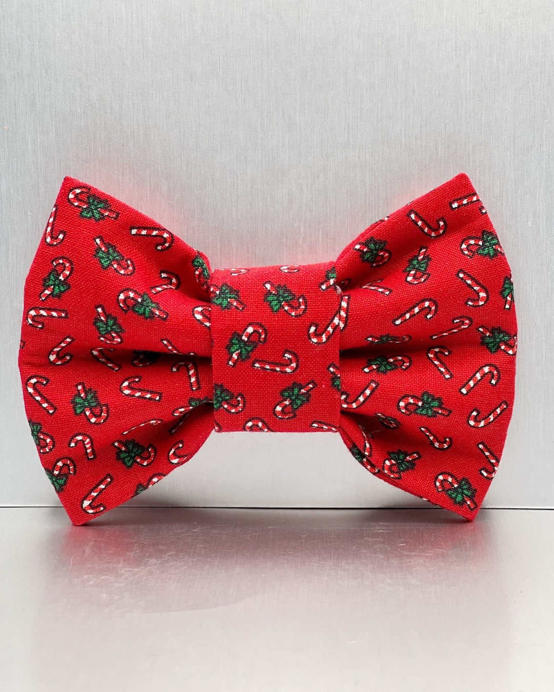 Christmas Candy Cane Dog Bow Tie. Christmas Pet Bow Tie, Christmas Cat ...