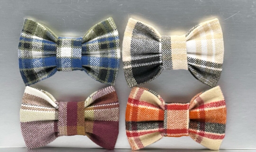 Plaid Dog Bowties Classic Year Round Style Brushed Cotton Flannel ...