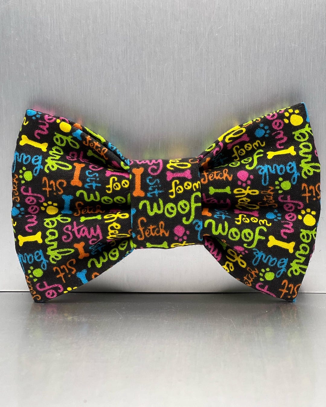 Dog Bow Tie. Woof Dog Bow Tie, Word Dog Bow Tie, Bow Ties, Dog Gifts ...