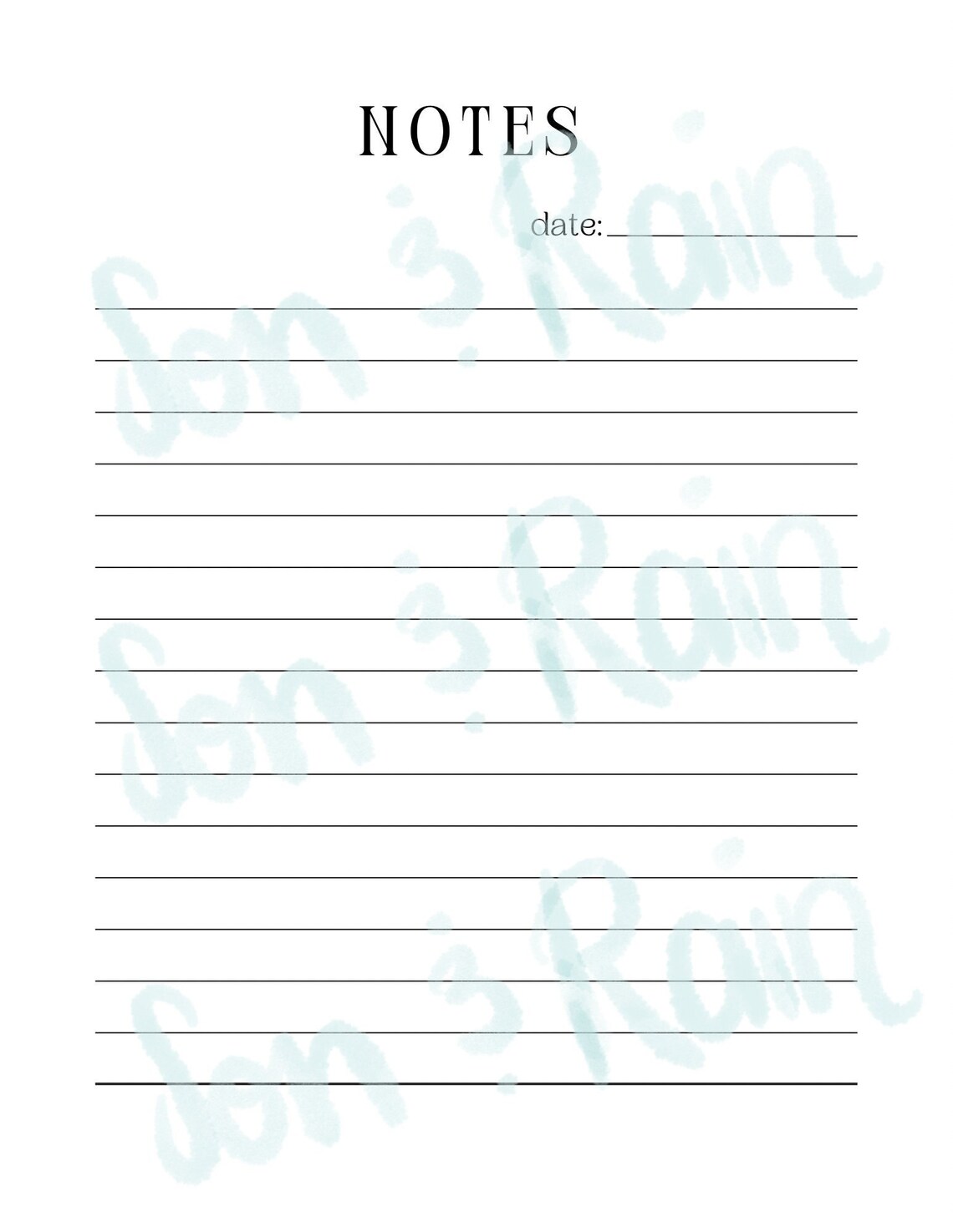 Digital: NOTES Printable - Etsy