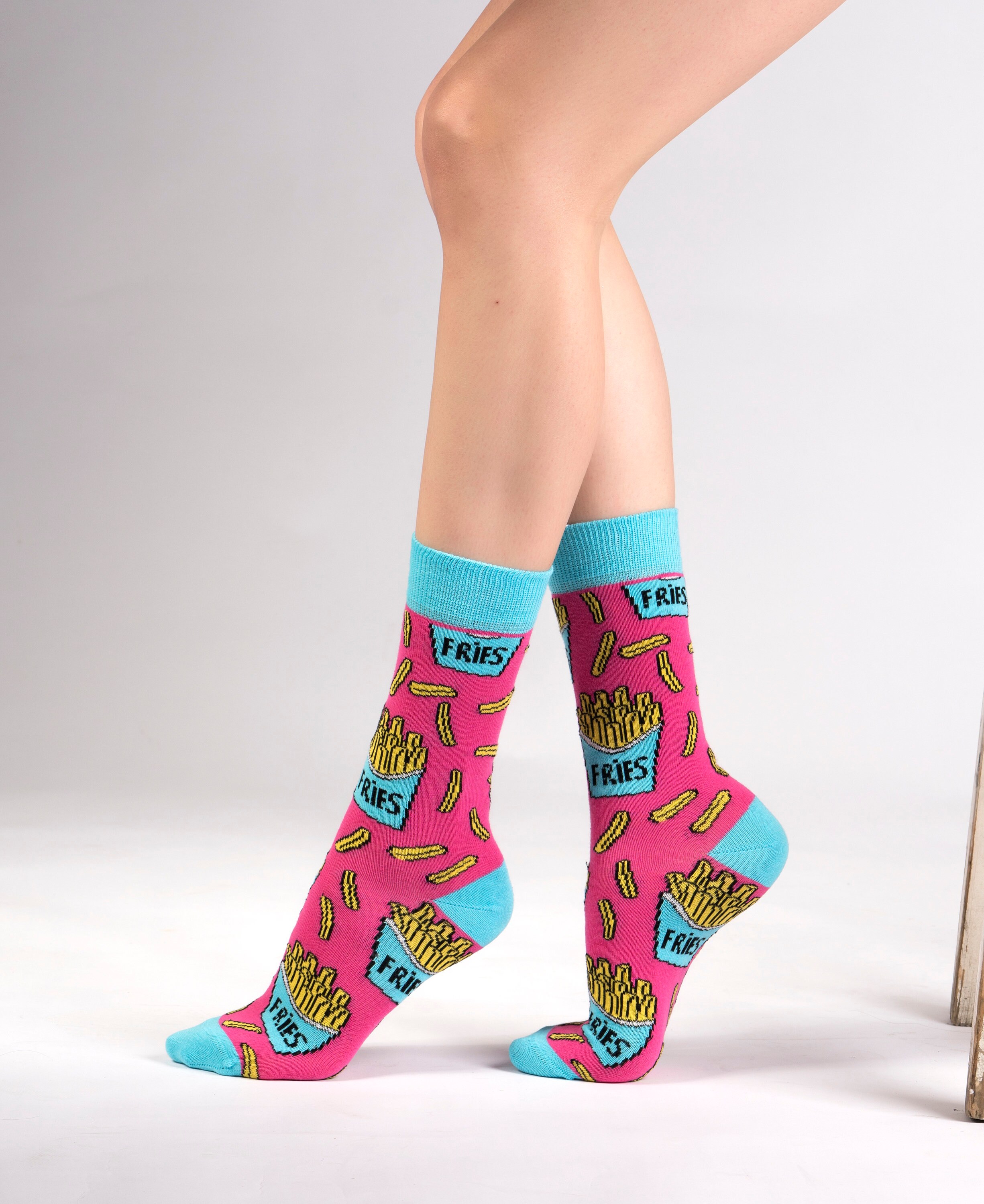 Funny Socks 2 Pairs Fries Design in Gift Box Size 5-10 - Ozzy Socks - Etsy