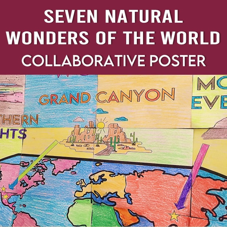 Seven Natural Wonders of the World Collaborative Poster Activity With ...