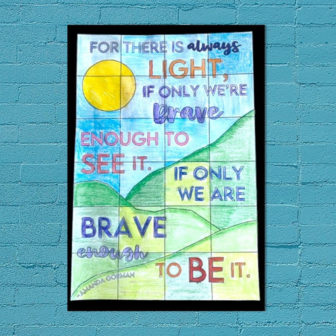 Amanda Gorman, the Hill We Climb Collaborative Poster, Team Building ...