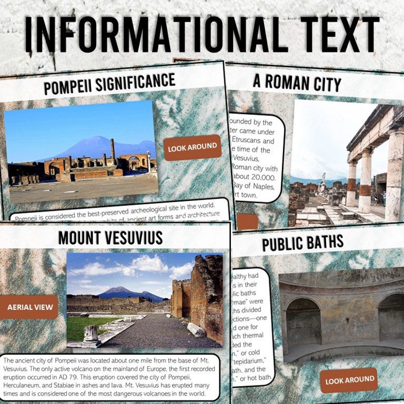 City of Pompeii Virtual Field Trip, Eruption of Mount Vesuvius, Reading ...