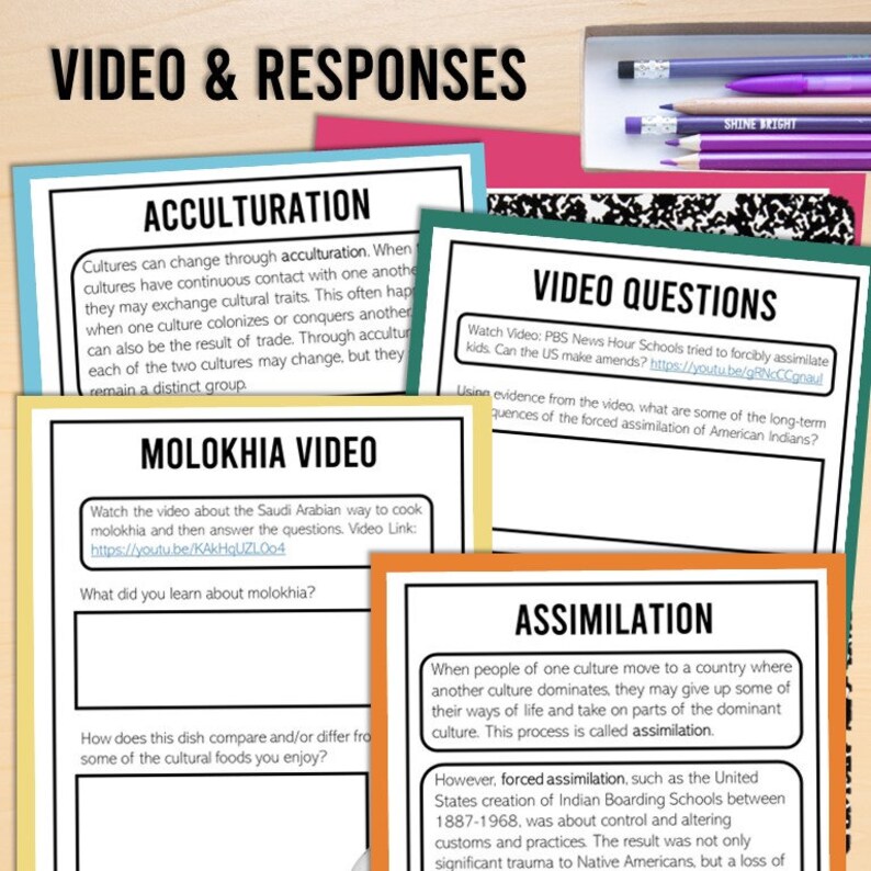 Introduction to Culture Lesson, Activities, Printable Student Booklet ...