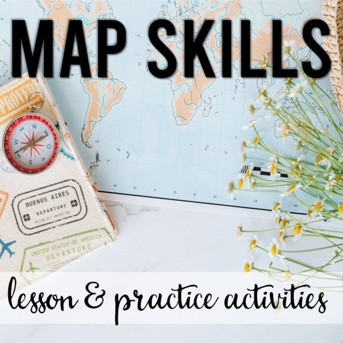 Map Skills Lesson and Practice Activities, Printable Student Booklet ...
