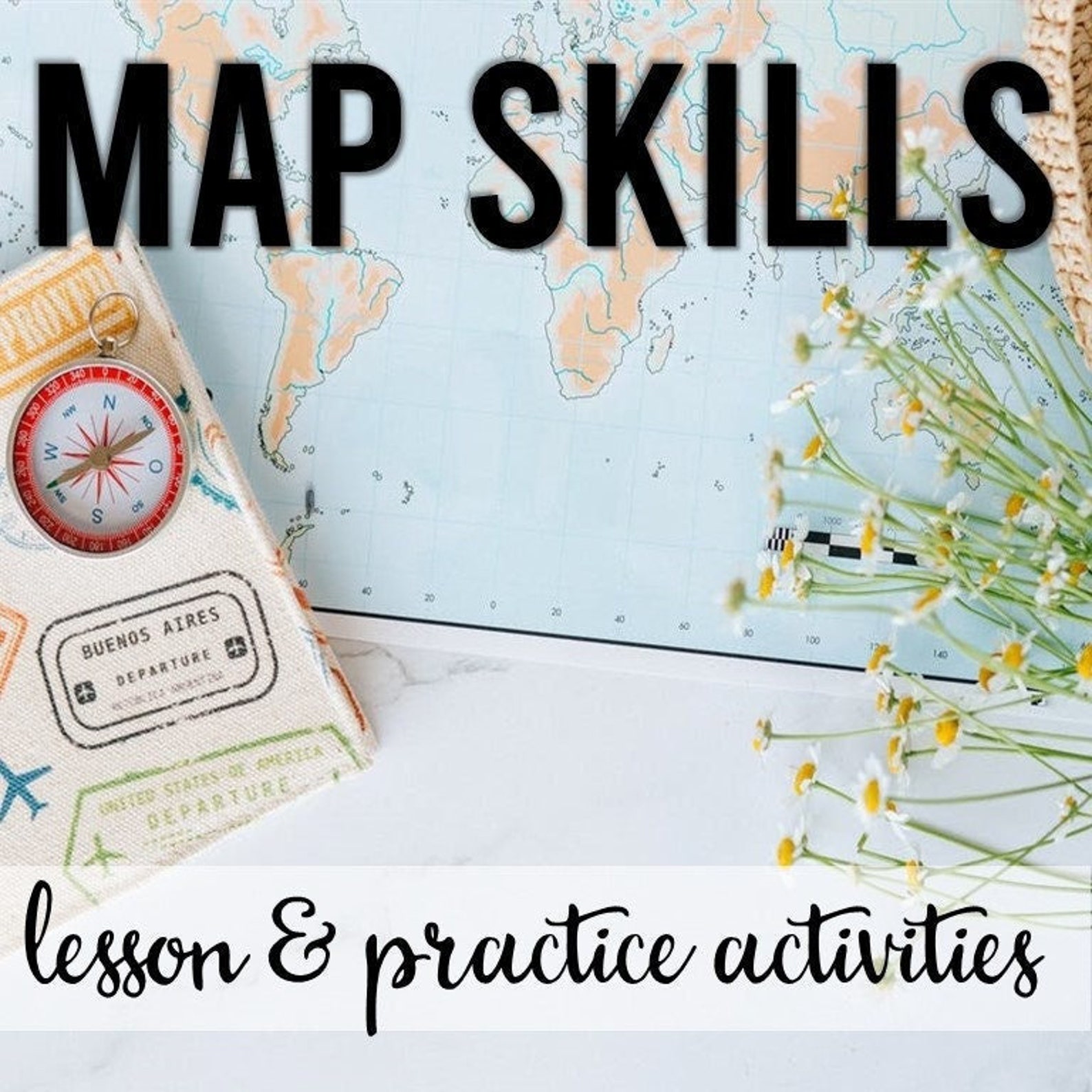 Map Skills Lesson and Practice Activities, Printable Student Booklet ...
