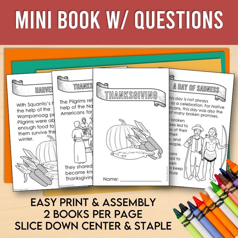 The First Thanksgiving Story Anchor Charts, Printable Posters and Mini ...