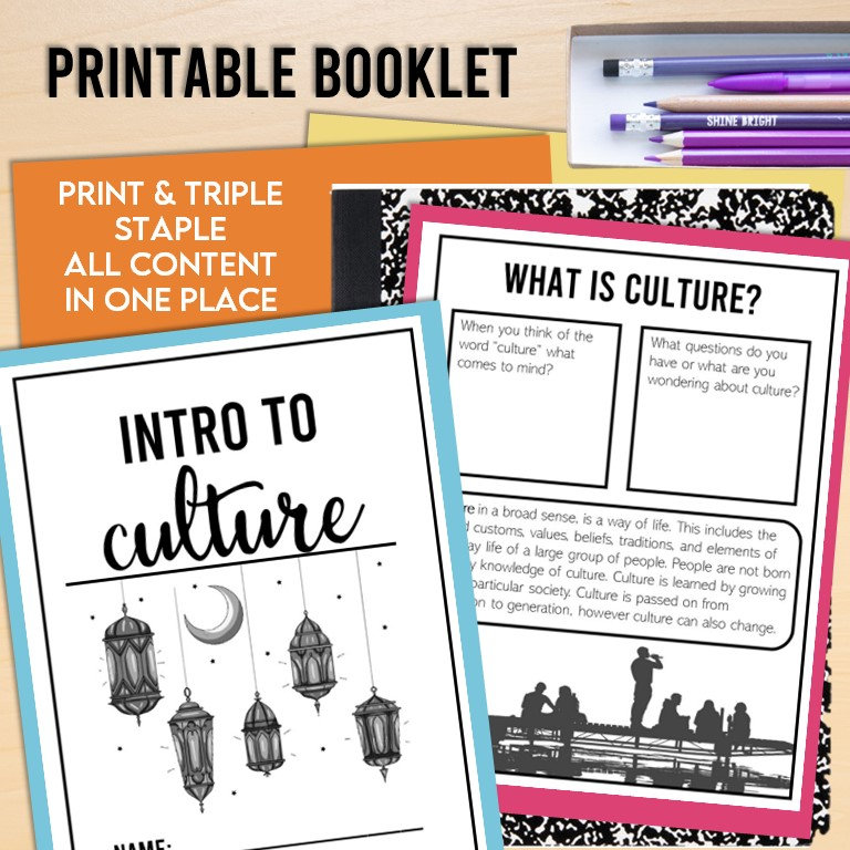 Introduction to Culture Lesson, Activities, Printable Student Booklet ...
