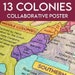 13 Colonies Map Collaborative Poster With Extension Activity, Door ...