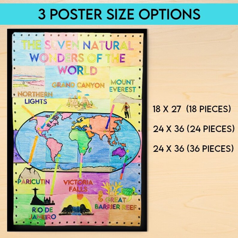 Seven Natural Wonders of the World Collaborative Poster Activity With ...