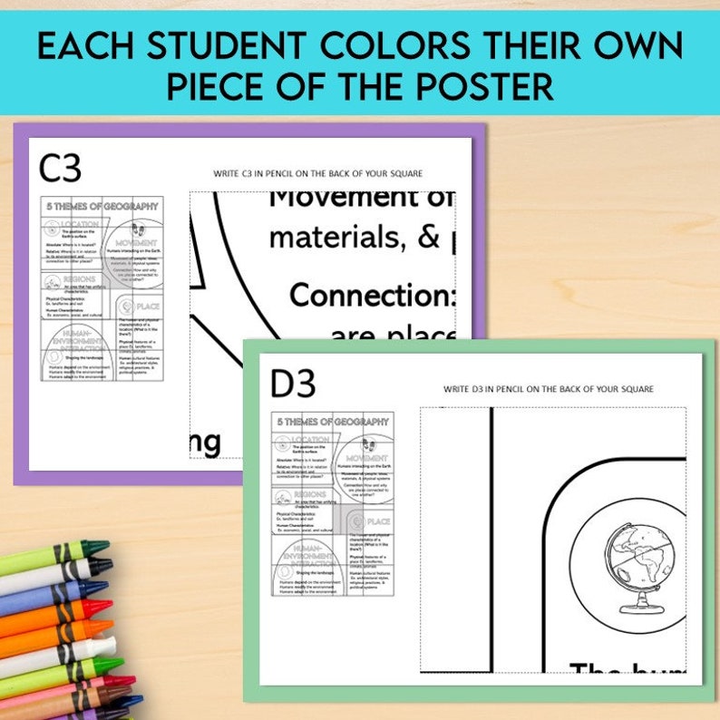 5 Themes of Geography Collaborative Poster, Team Building Activity for ...