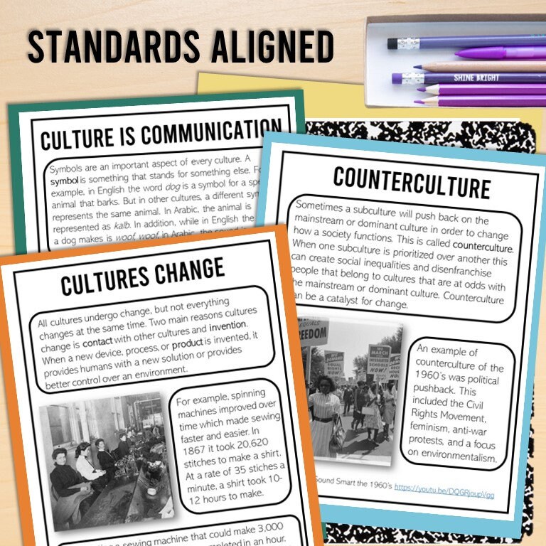 Introduction to Culture Lesson, Activities, Printable Student Booklet ...