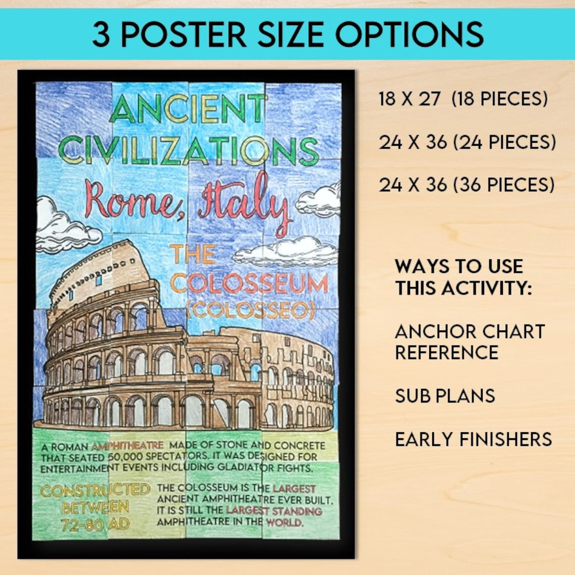 Ancient Rome Colosseum Collaborative Poster Activity With Extension ...