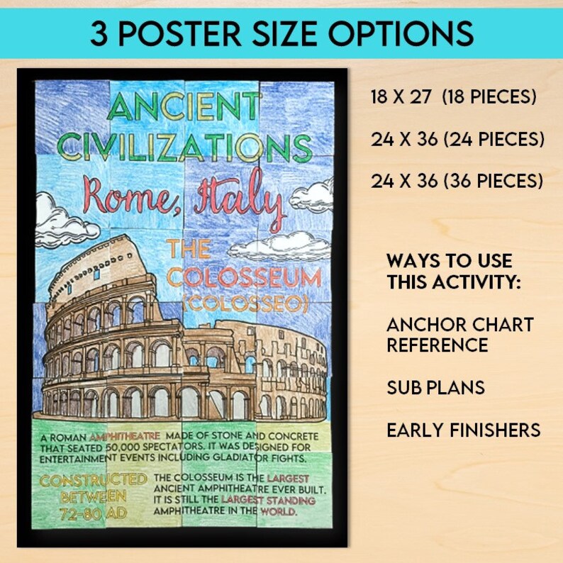 Ancient Rome Colosseum Collaborative Poster Activity With Extension ...