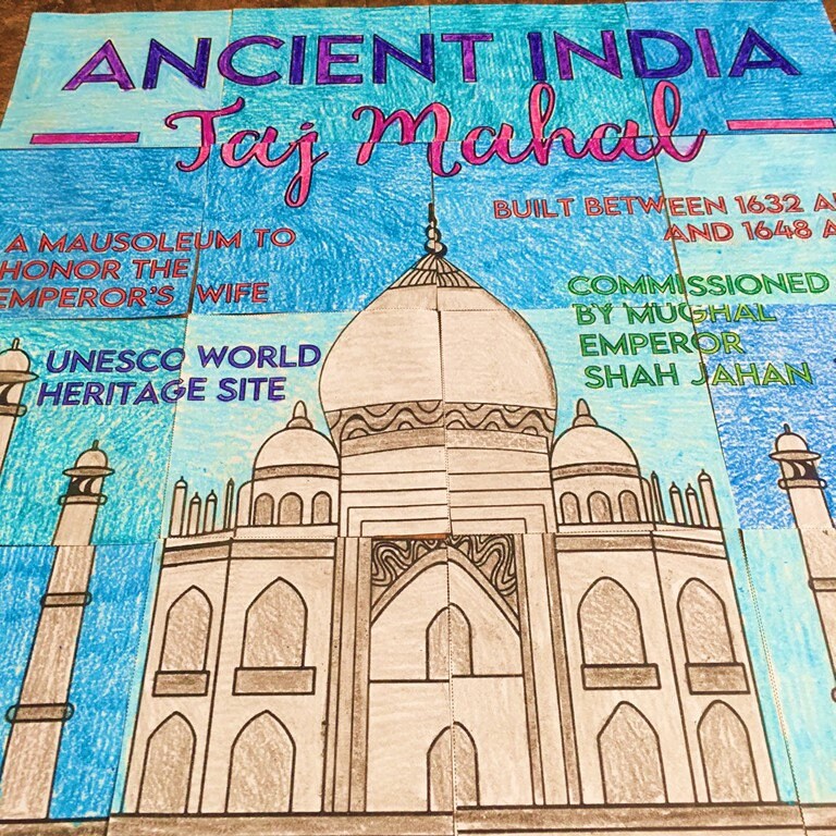 Ancient India Taj Mahal Collaborative Poster Activity With Reading ...