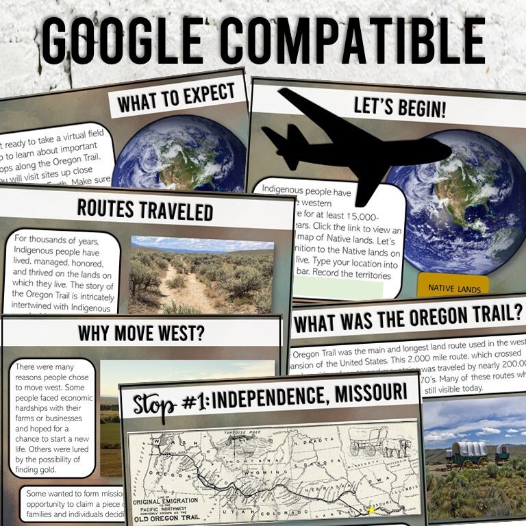 Oregon Trail Virtual Field Trip, Simulation, 13 Stops Along the Trail ...