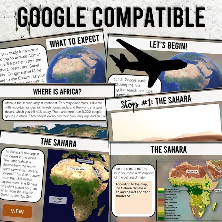 Africa Virtual Field Trip, Sahara Desert, Sahel, Geography Activity ...