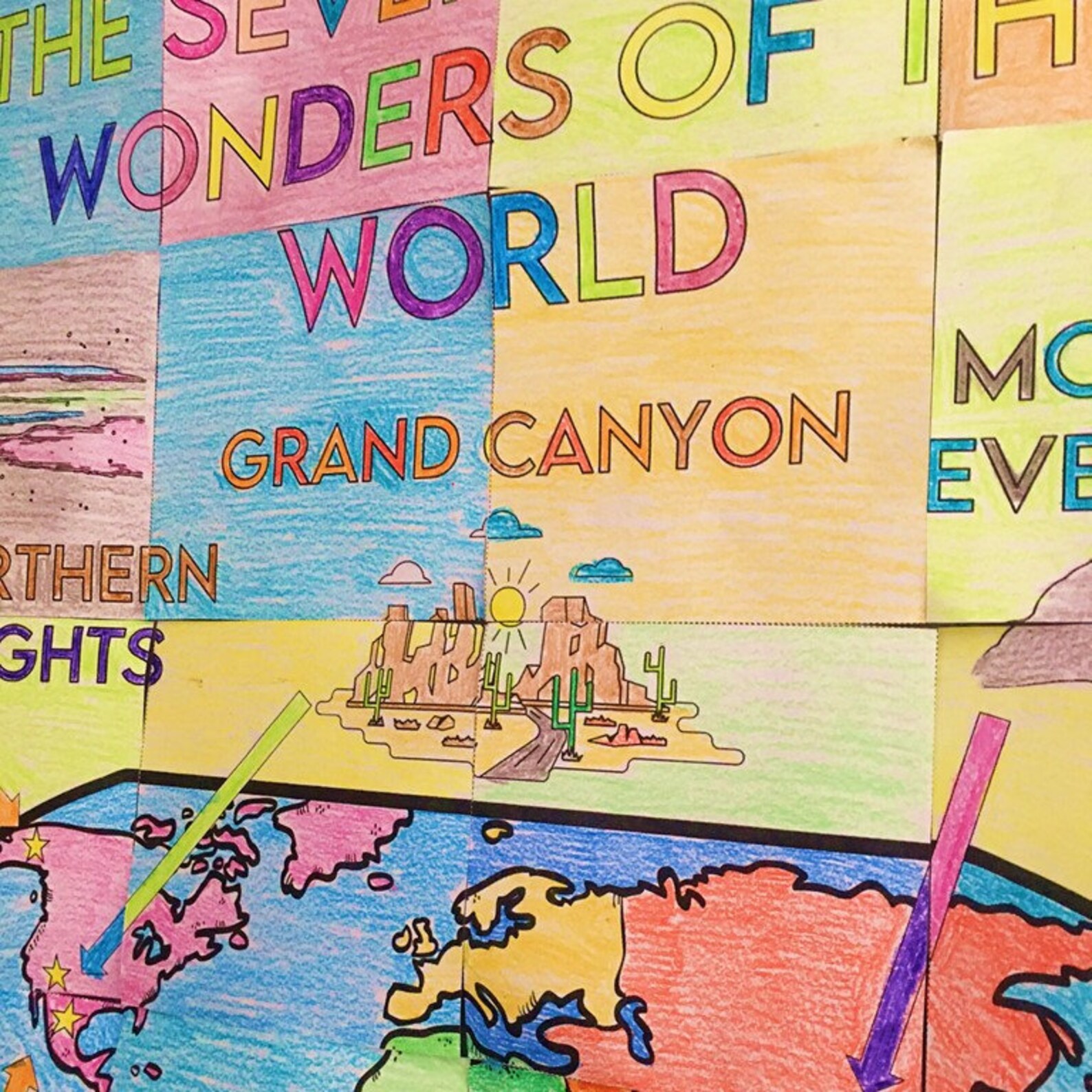 Seven Natural Wonders of the World Collaborative Poster Activity With ...