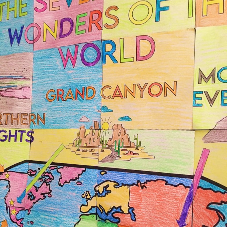 Seven Natural Wonders of the World Collaborative Poster Activity With ...