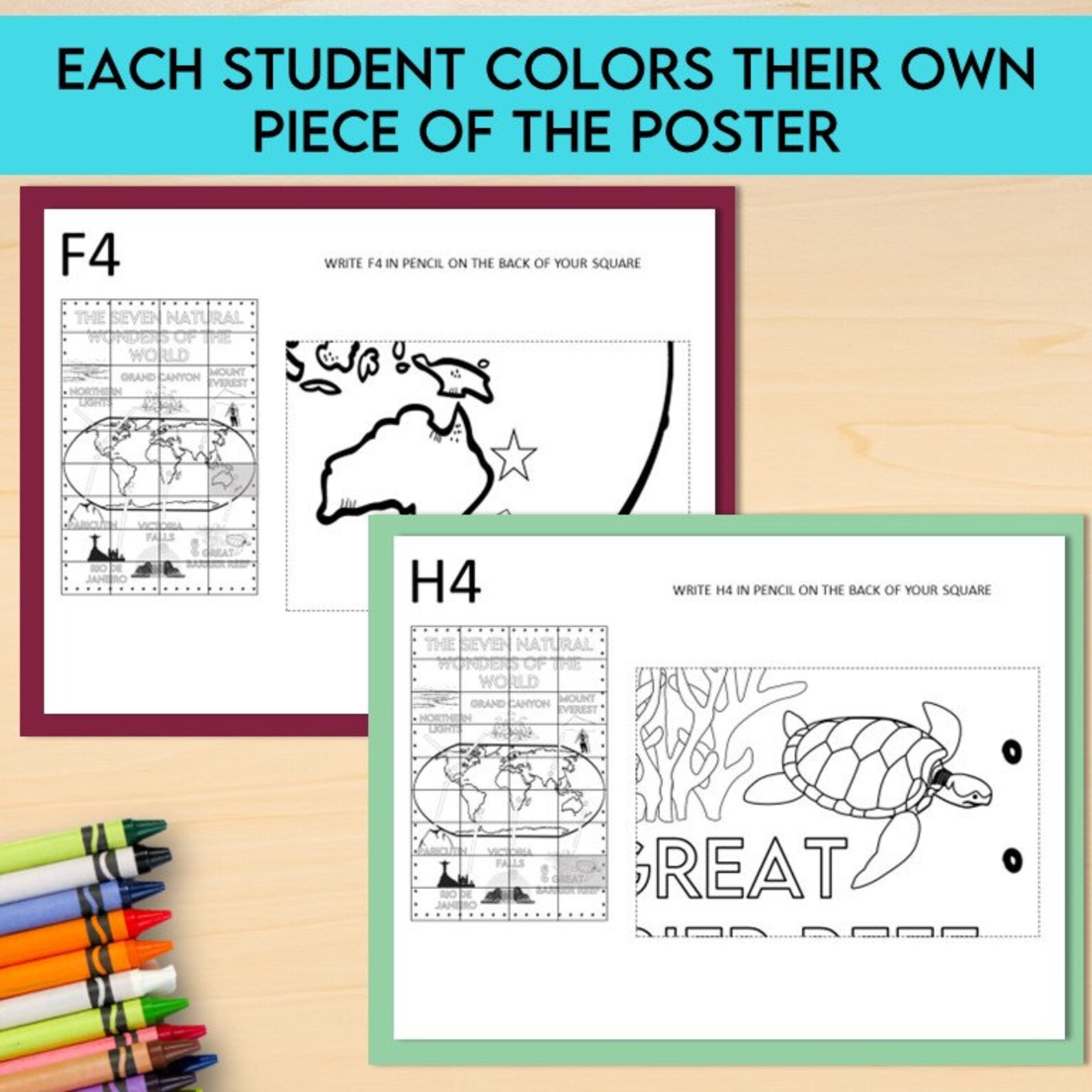 Seven Natural Wonders of the World Collaborative Poster Activity With ...