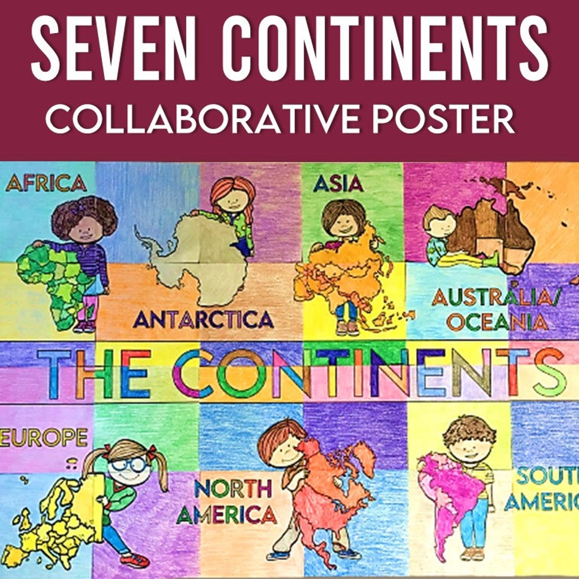 Seven Continents Collaborative Poster Activity With Leveled Reading ...