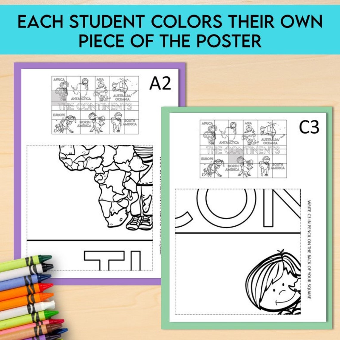 Seven Continents Collaborative Poster Activity With Leveled Reading ...