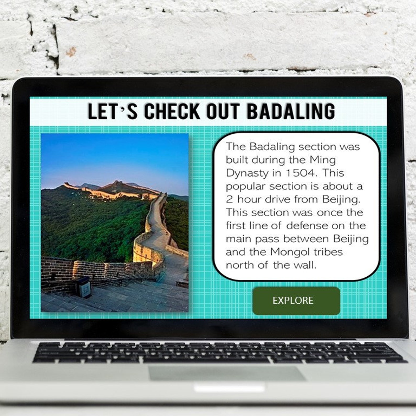 Great Wall of China Virtual Field Trip, Digital Activity, Reading ...