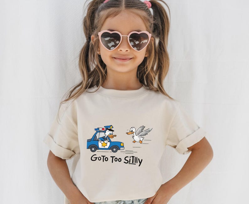 Funny Duck Police Kids Shirt, Silly Duckling Toddler Tee, Cartoon ...
