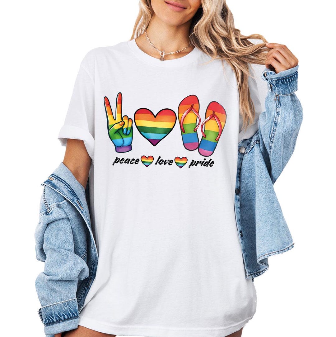 Peace Love Lgbtq Shirt, Rainbow Flag Shirt, Gay Pride Gift Shirt, Pride ...
