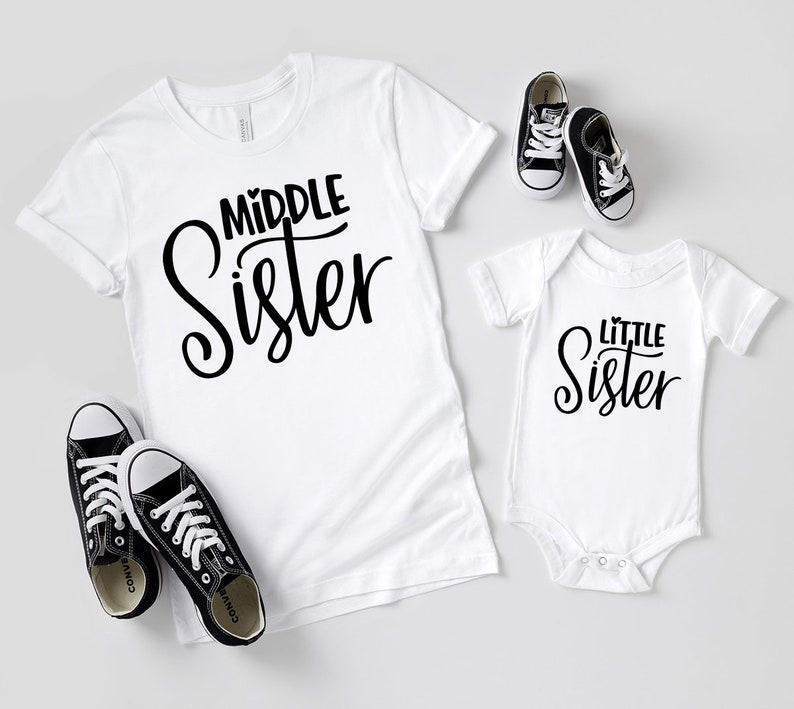 Matching Sister Tshirts Big Sister Shirt Middle Sister T - Etsy