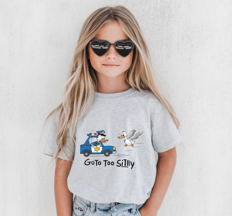 Funny Duck Police Kids Shirt, Silly Duckling Toddler Tee, Cartoon ...