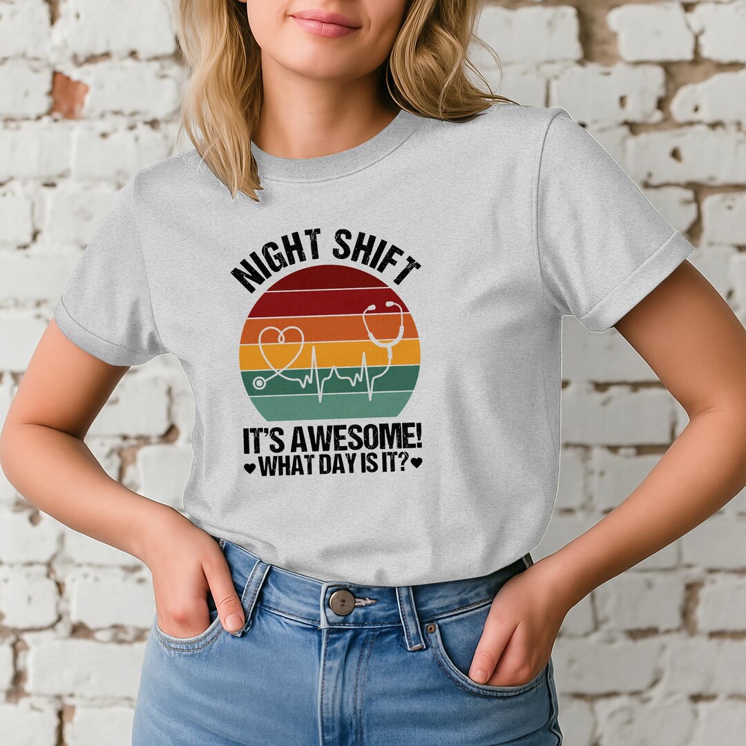 Night Shift It's Awesome! T-shirt, Rainbow Shirt for Nurses ...