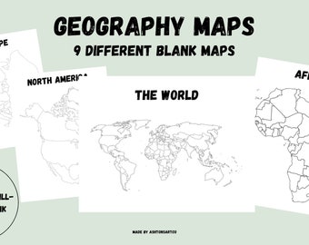 Geography Maps Coloring - Etsy