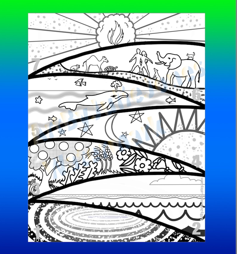 La creación para colorear para niños pequeños, 7 días de la creación ...