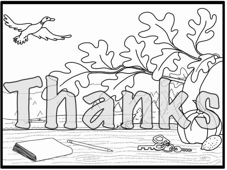 Thanksgiving Coloring Banner or Table Decor, 4 Pg Digital Download ...
