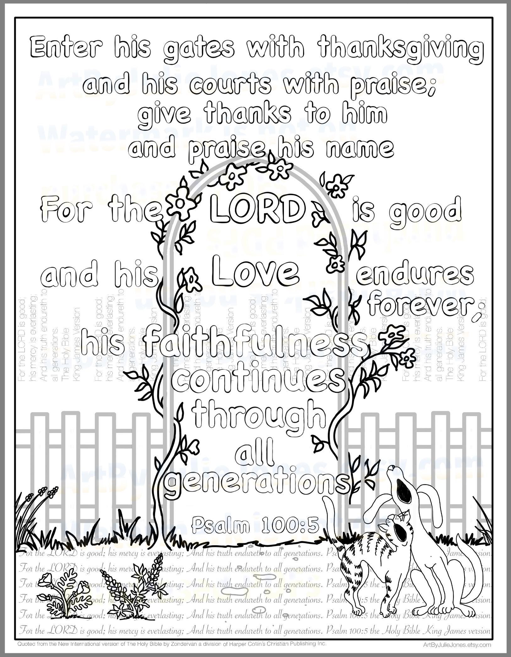 Bible Verse Coloring Bundle VBS Retro Style Sunday School Activity, NIV ...