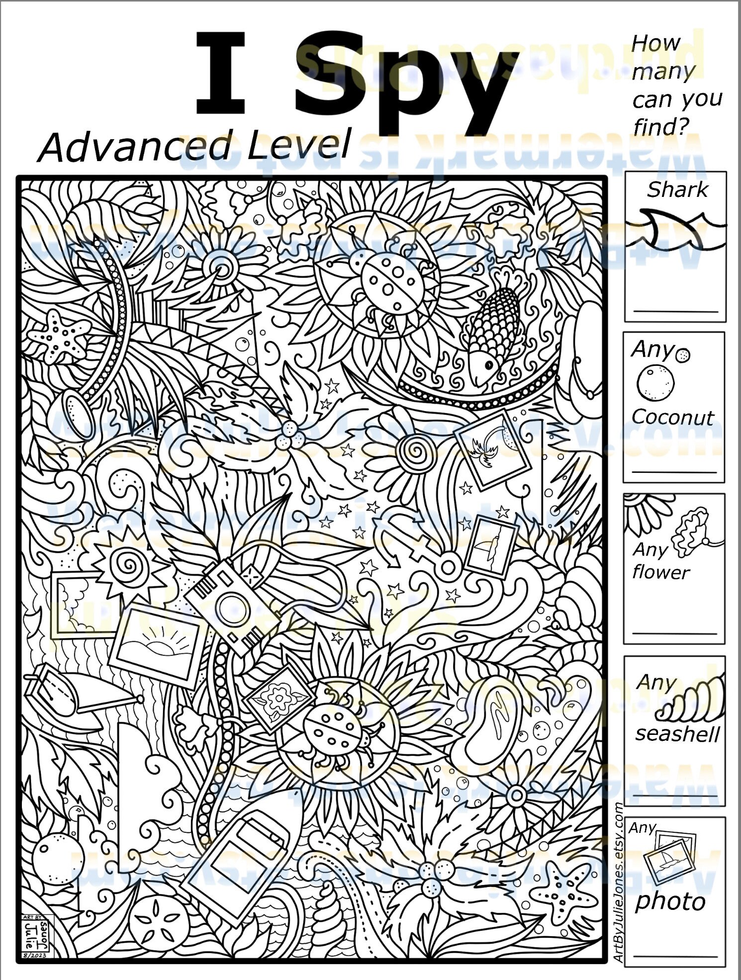 Travel I Spy Activity Pages: Roadtrip Games, Coloring Poster (digital ...
