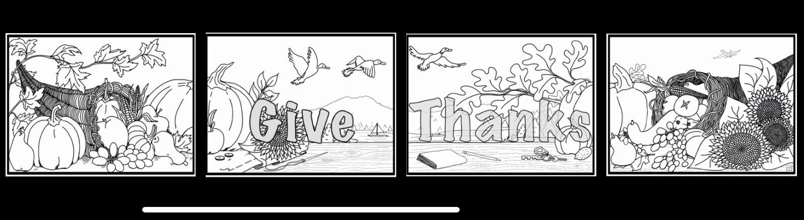 Thanksgiving Coloring Banner or Table Decor, 4 Pg Digital Download ...